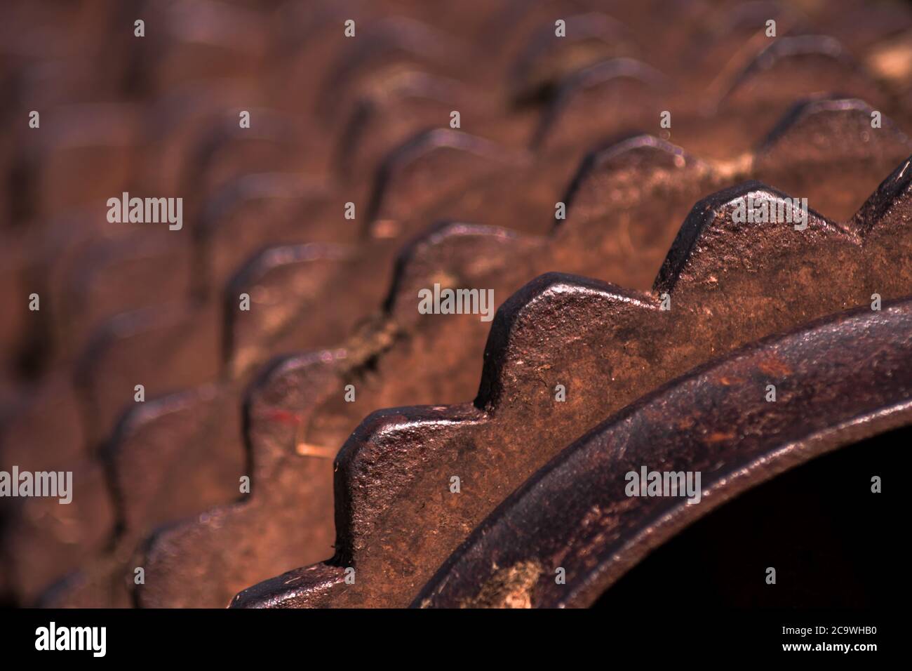 Closeup of a rusty old roller farm equipment Stock Photo - Alamy