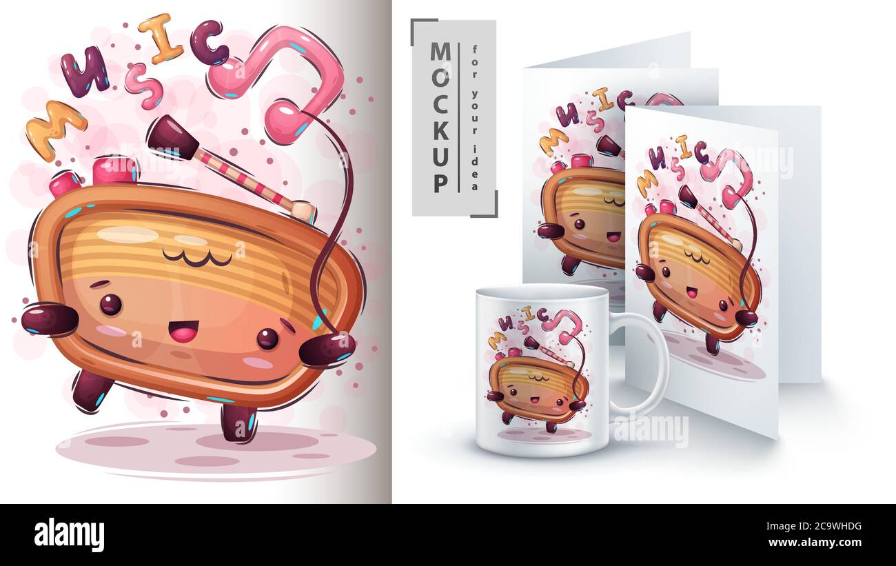 Dance music radio poster and merchandising Stock Vector Image & Art - Alamy