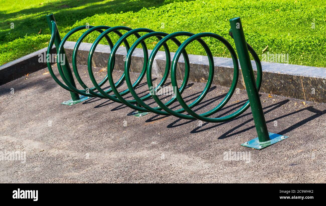 Steel pipe bike rack hi-res stock photography and images - Alamy