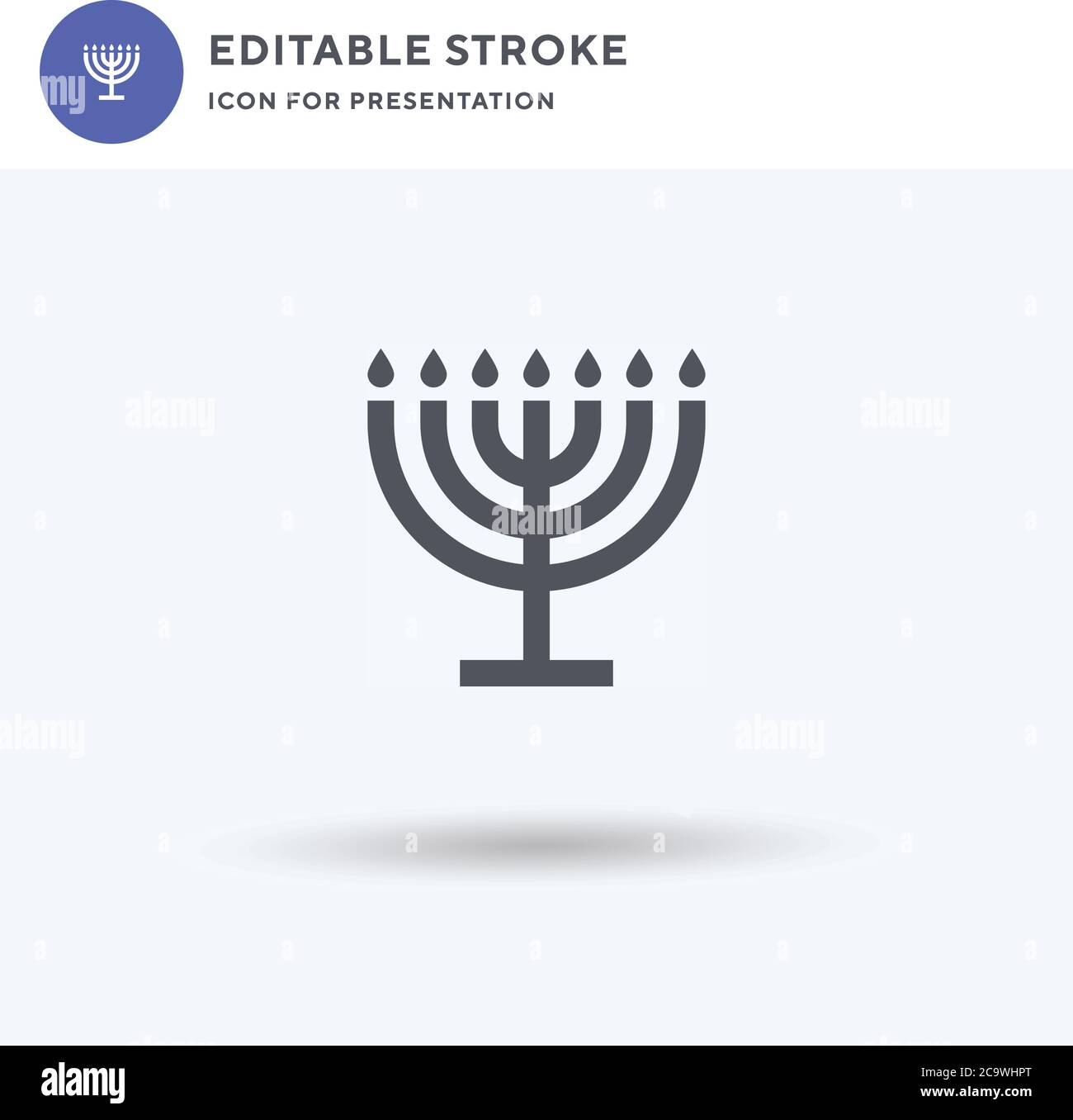 Menorah icon vector, filled flat sign, solid pictogram isolated on ...
