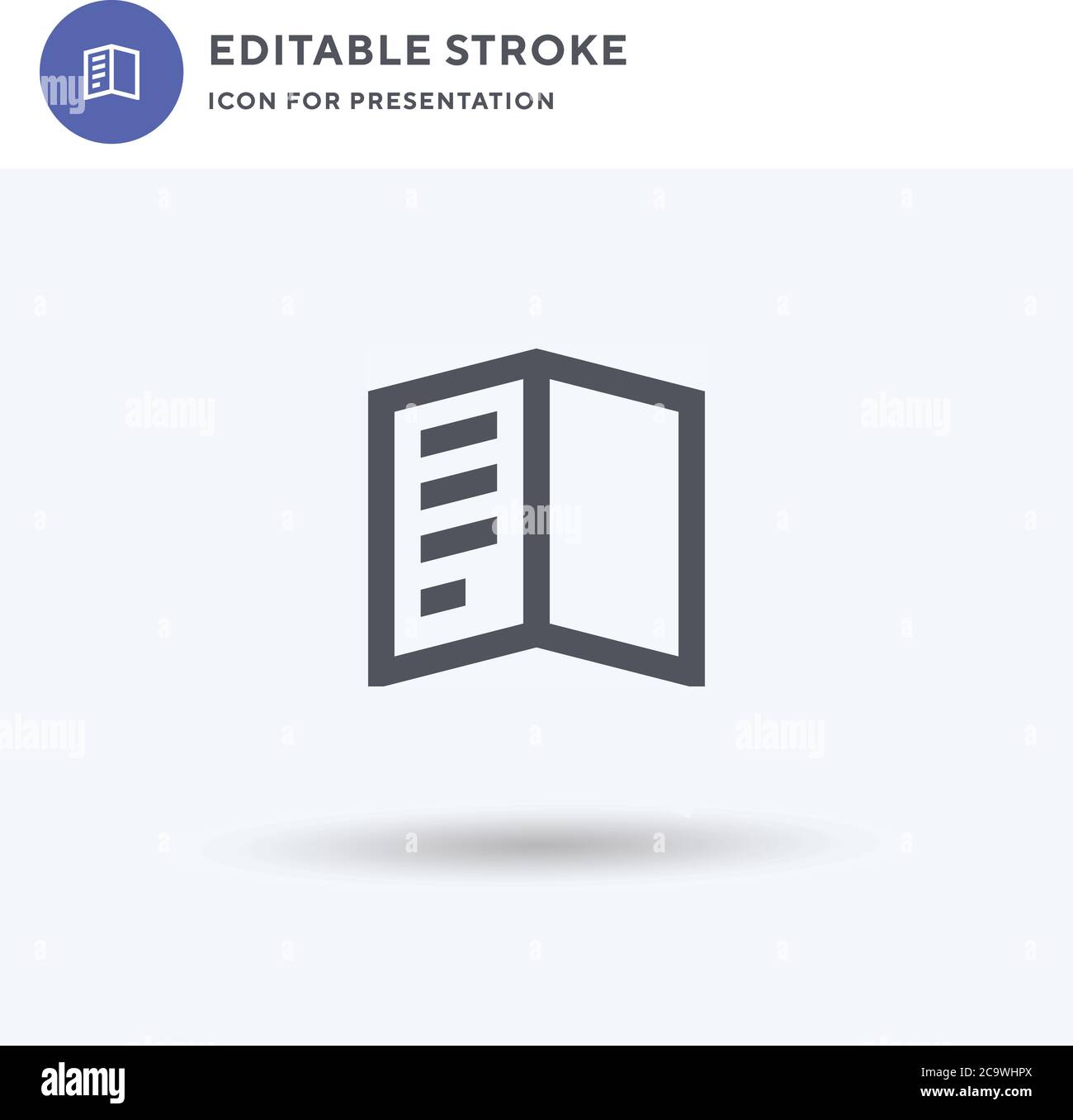 Brochure icon vector, filled flat sign, solid pictogram isolated on ...