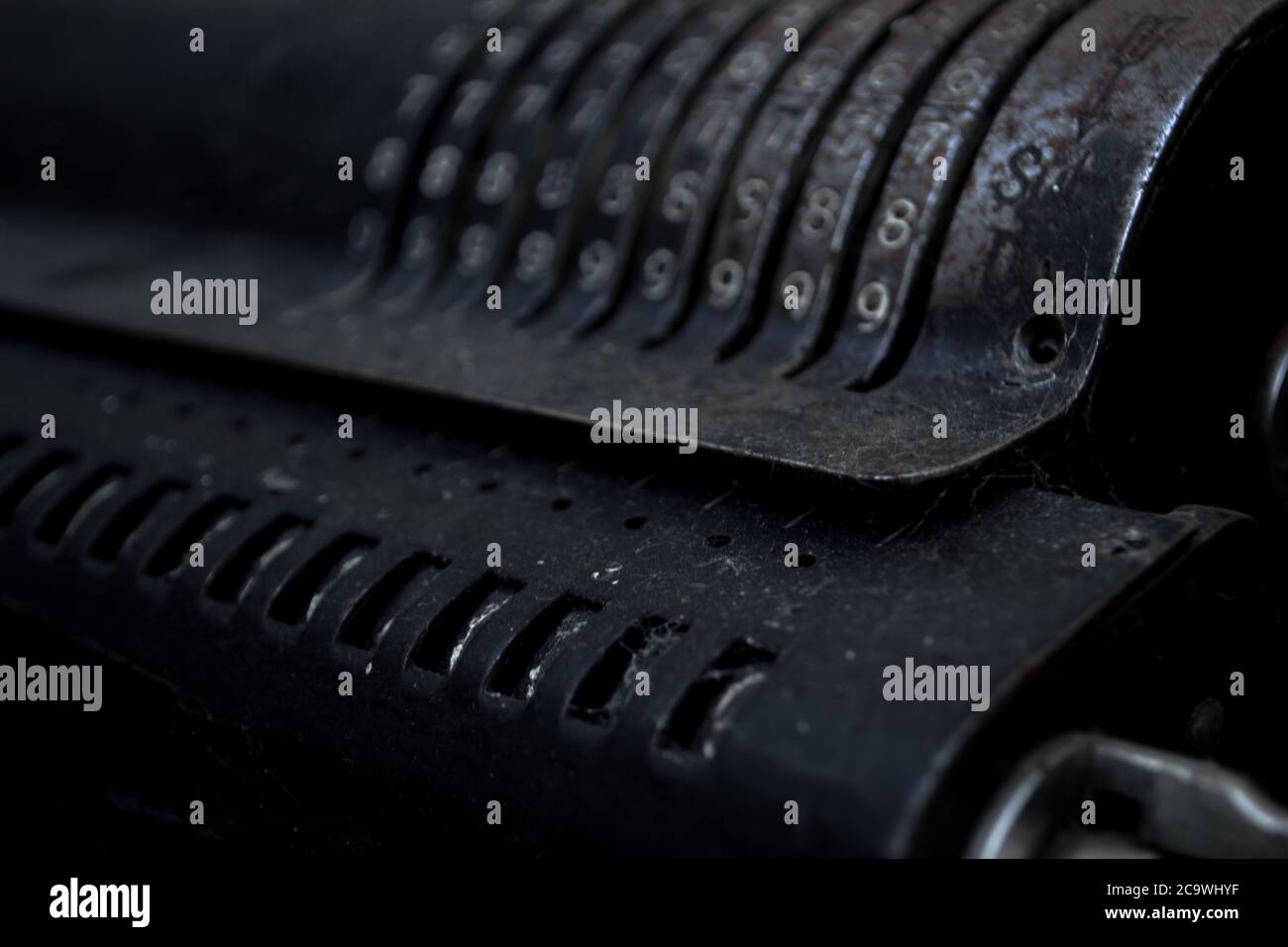 Closeup of an old vintage cash register with lots of numbers Stock ...