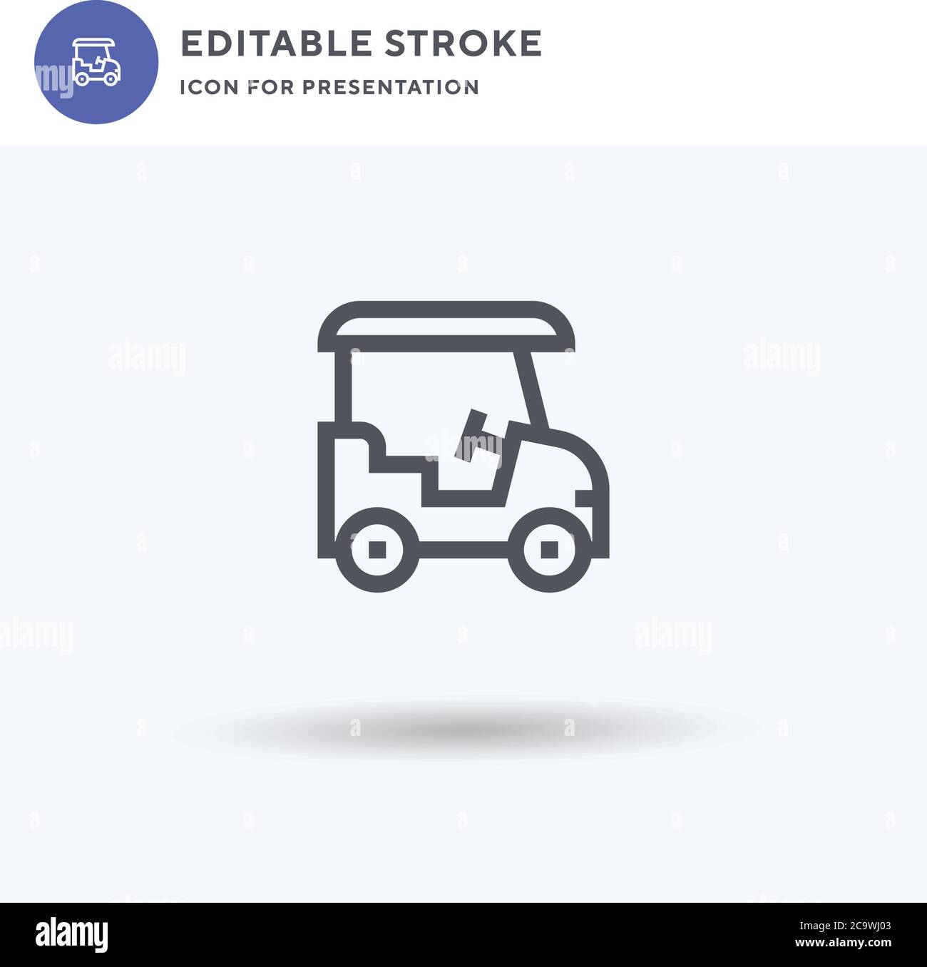 Golf Cart icon vector, filled flat sign, solid pictogram isolated on ...