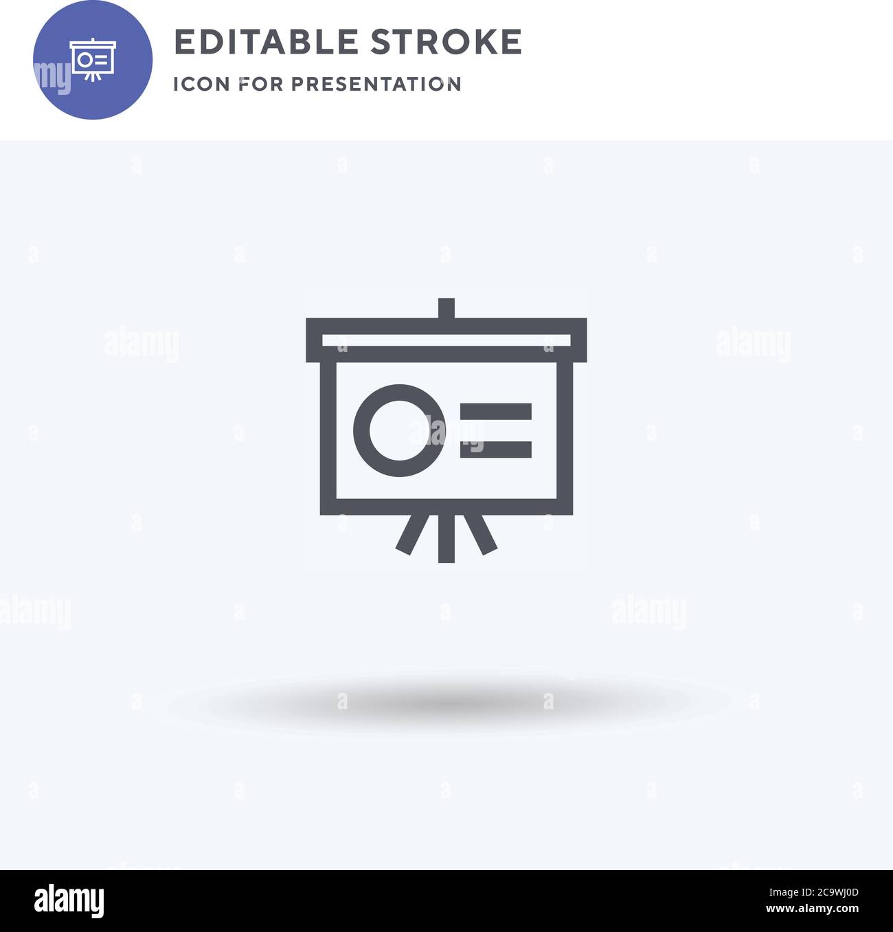 Presentation icon vector, filled flat sign, solid pictogram isolated on ...