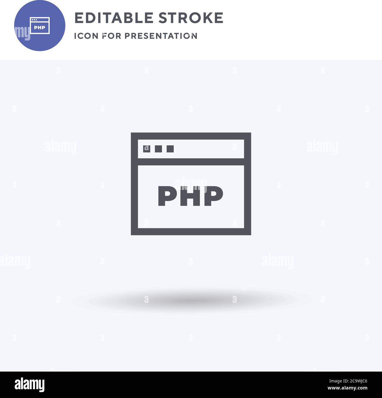 Php icon vector, filled flat sign, solid pictogram isolated on white ...