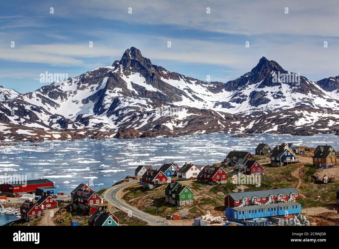 Kulusuk Island and Kulusuk village, East Greenland Stock Photo - Alamy