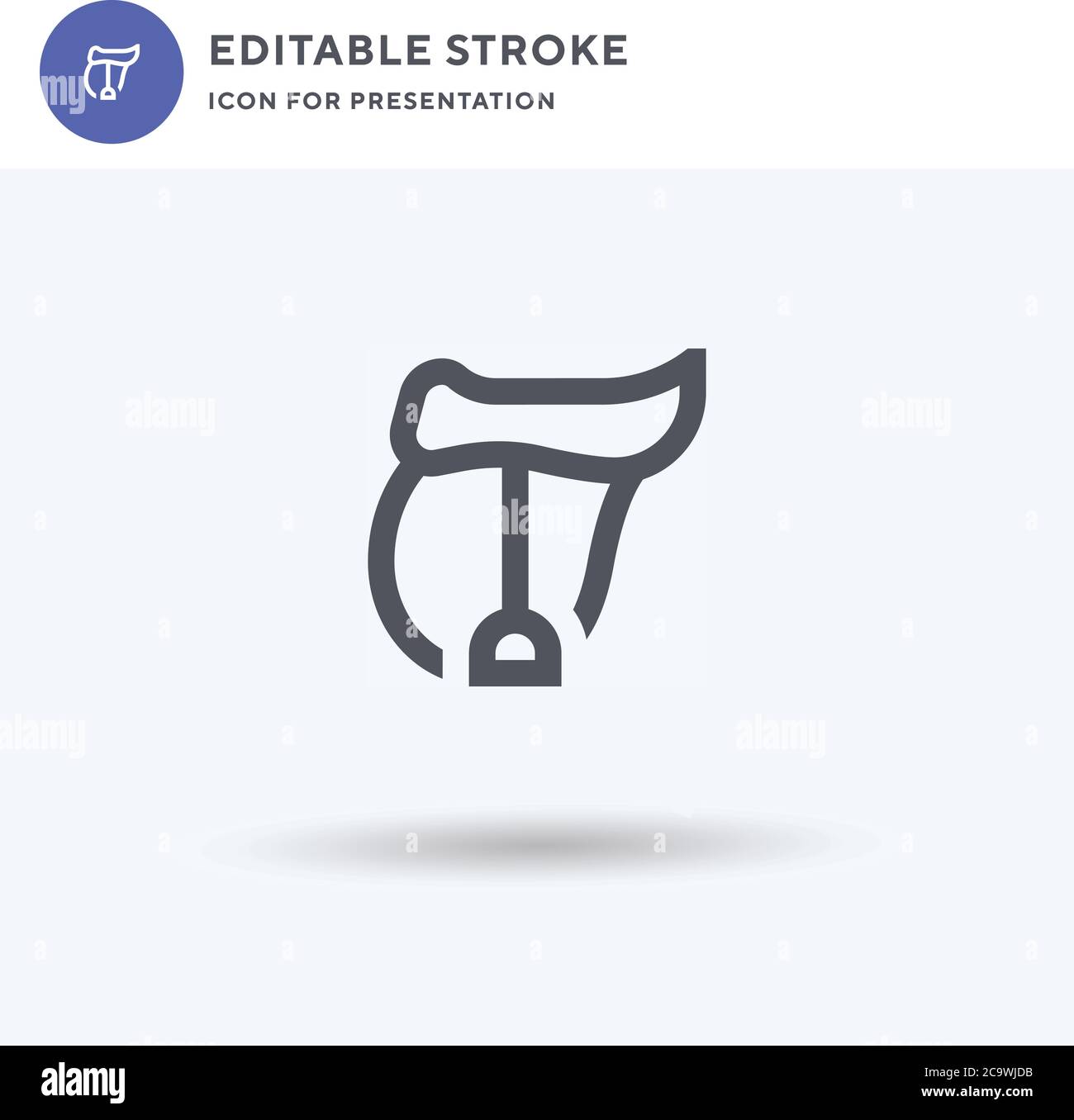 Saddle icon vector, filled flat sign, solid pictogram isolated on white ...
