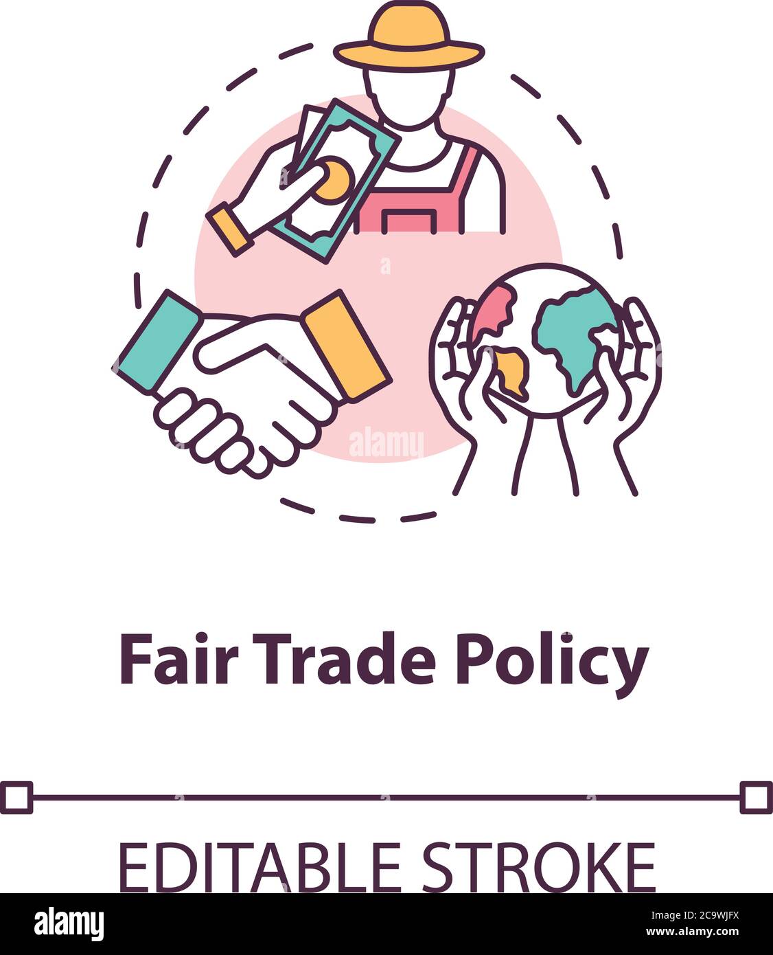 Fair trade policy concept icon. Professional partnership and networking. Responsible business ...