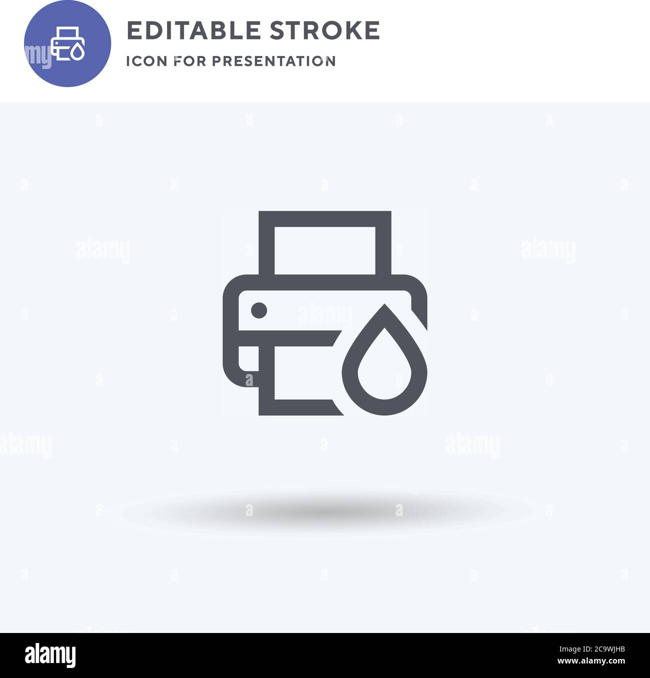 Printer icon vector, filled flat sign, solid pictogram isolated on ...