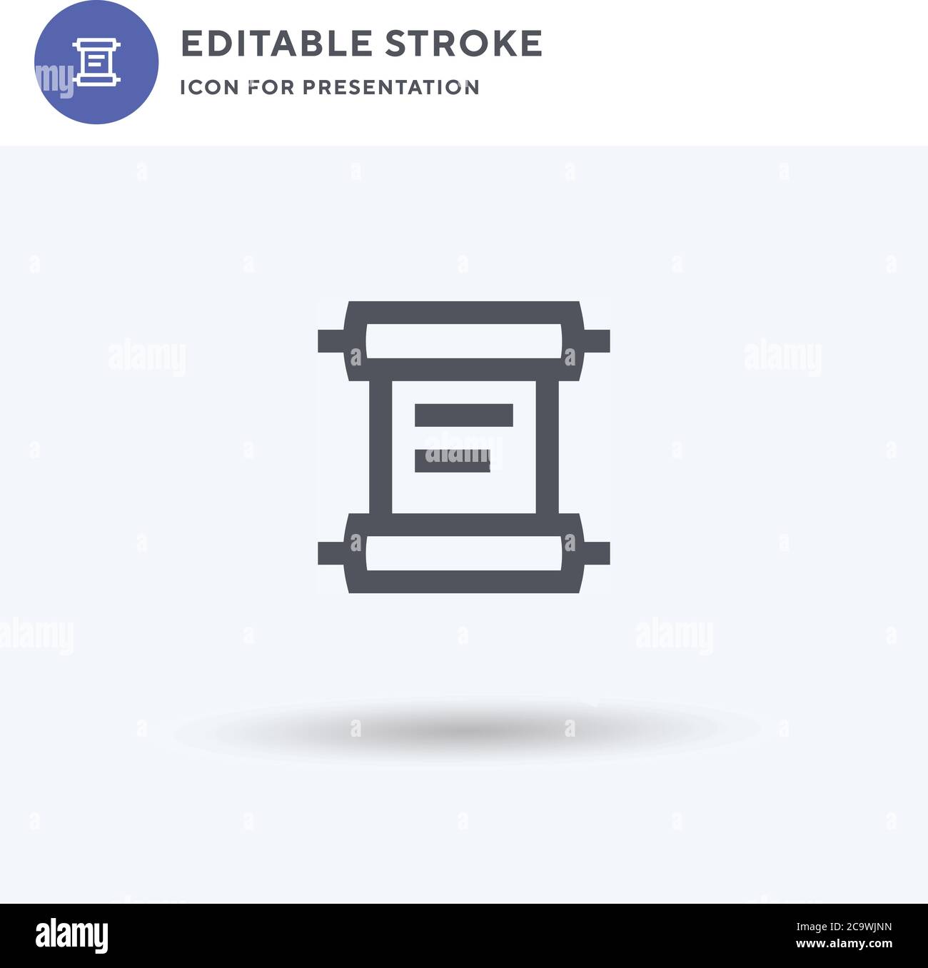 Scroll icon vector, filled flat sign, solid pictogram isolated on white ...