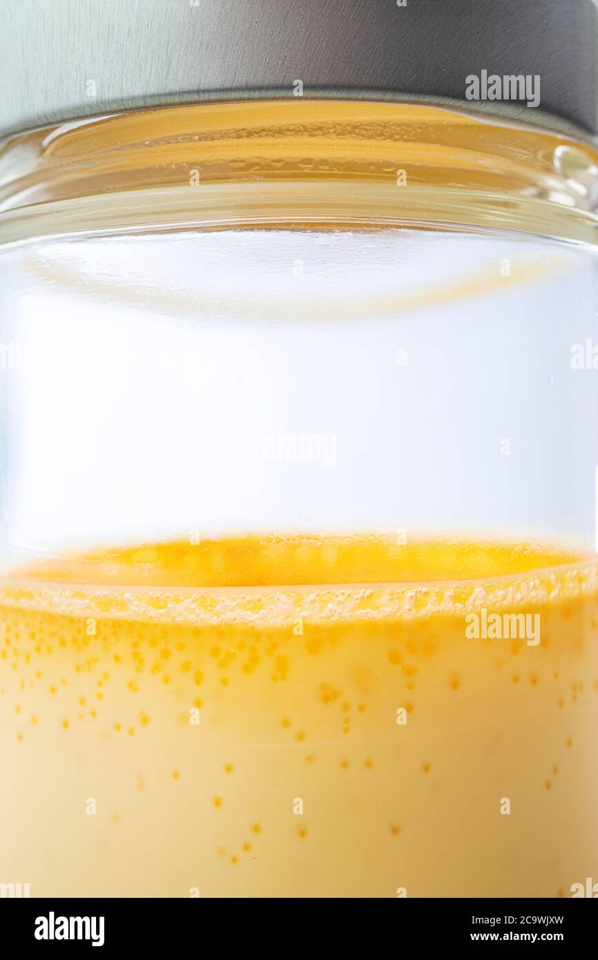 Cream caramel in a jar isolated on white background Stock Photo - Alamy