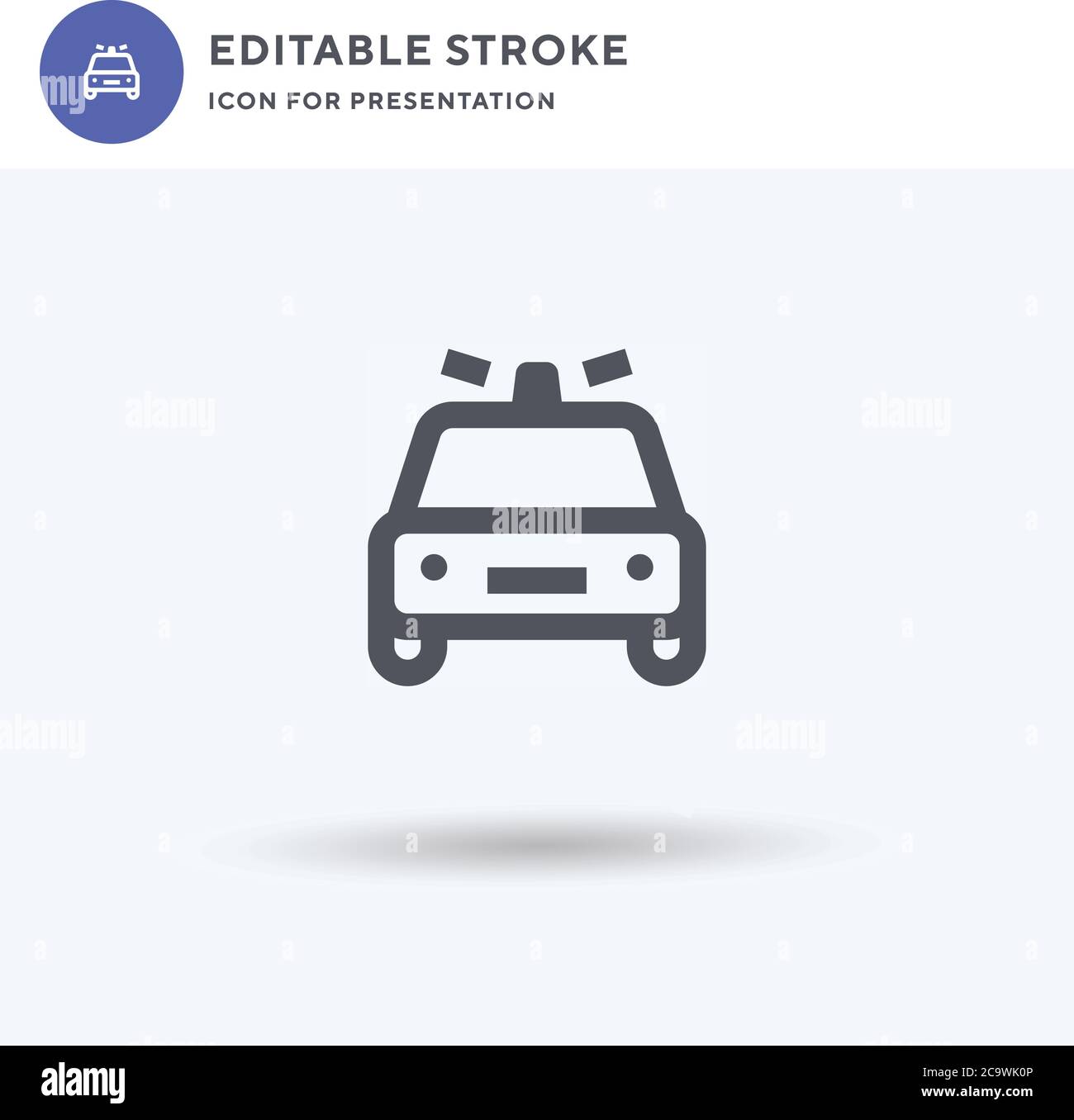 Police Car icon vector, filled flat sign, solid pictogram isolated on ...