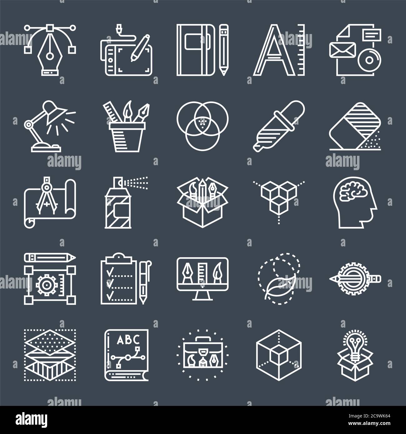 Graphic design thin line icons set Stock Vector Image & Art - Alamy