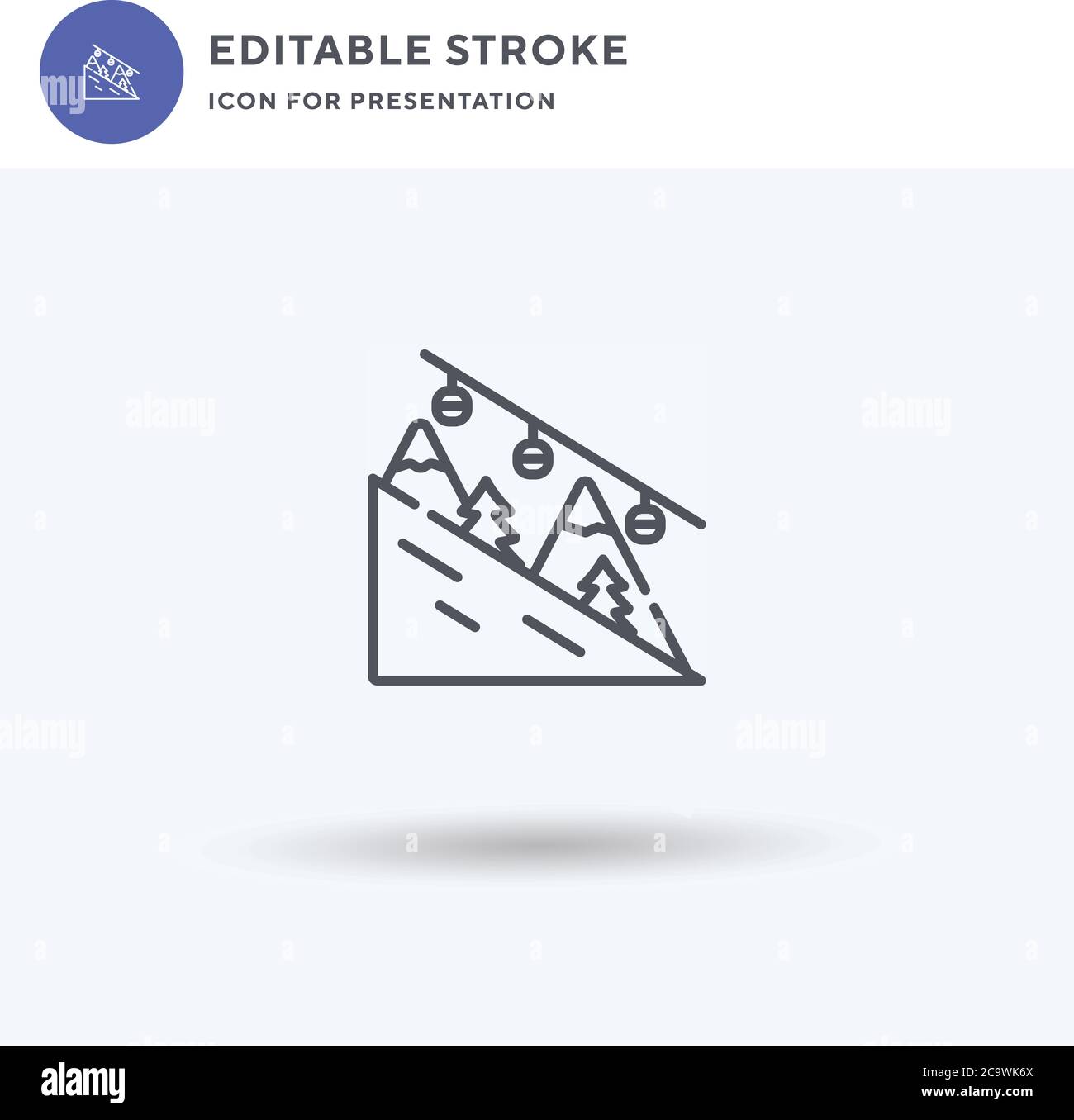 Cable Car Cabin icon vector, filled flat sign, solid pictogram isolated ...