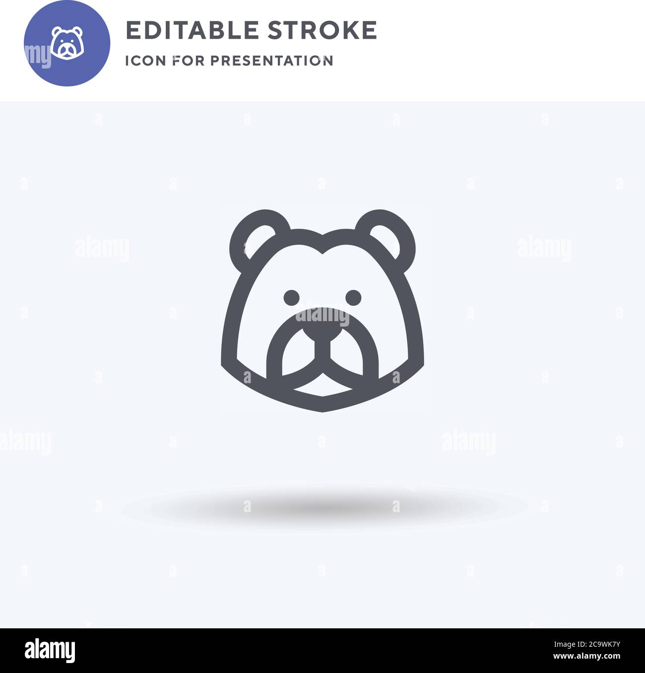 Bear icon vector, filled flat sign, solid pictogram isolated on white ...