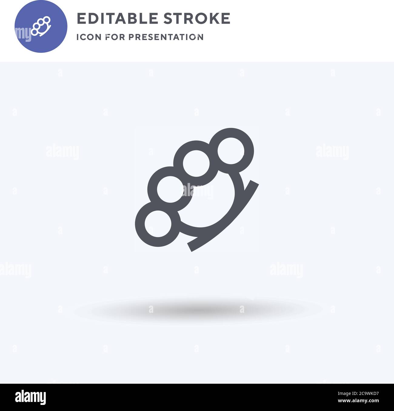 Brass Knuckles icon vector, filled flat sign, solid pictogram isolated ...