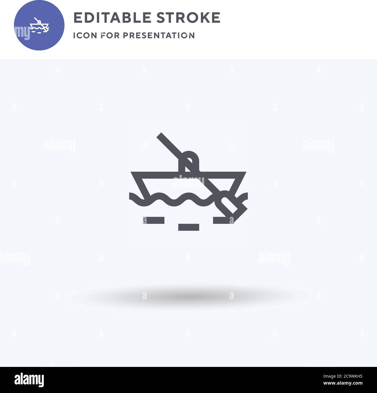 Boat icon vector, filled flat sign, solid pictogram isolated on white ...