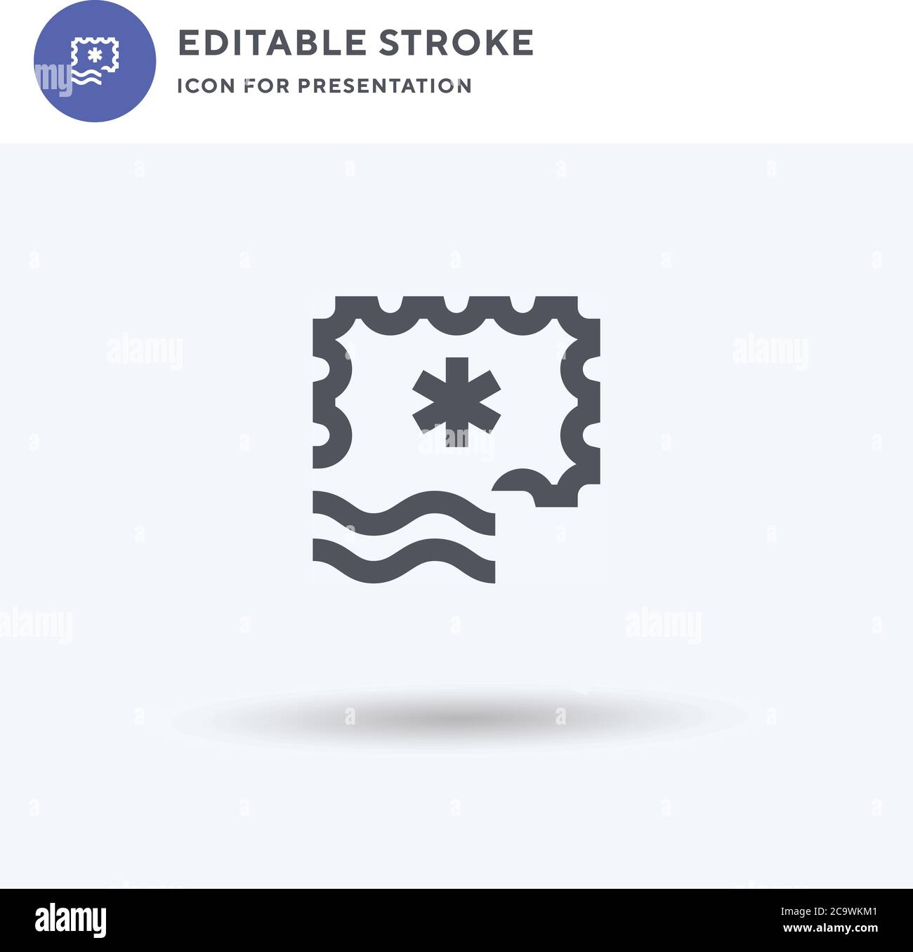 Post Stamp icon vector, filled flat sign, solid pictogram isolated on ...