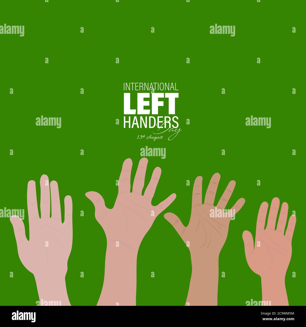 Vector Illustration of International lefthanders Day. August 13. Happy ...