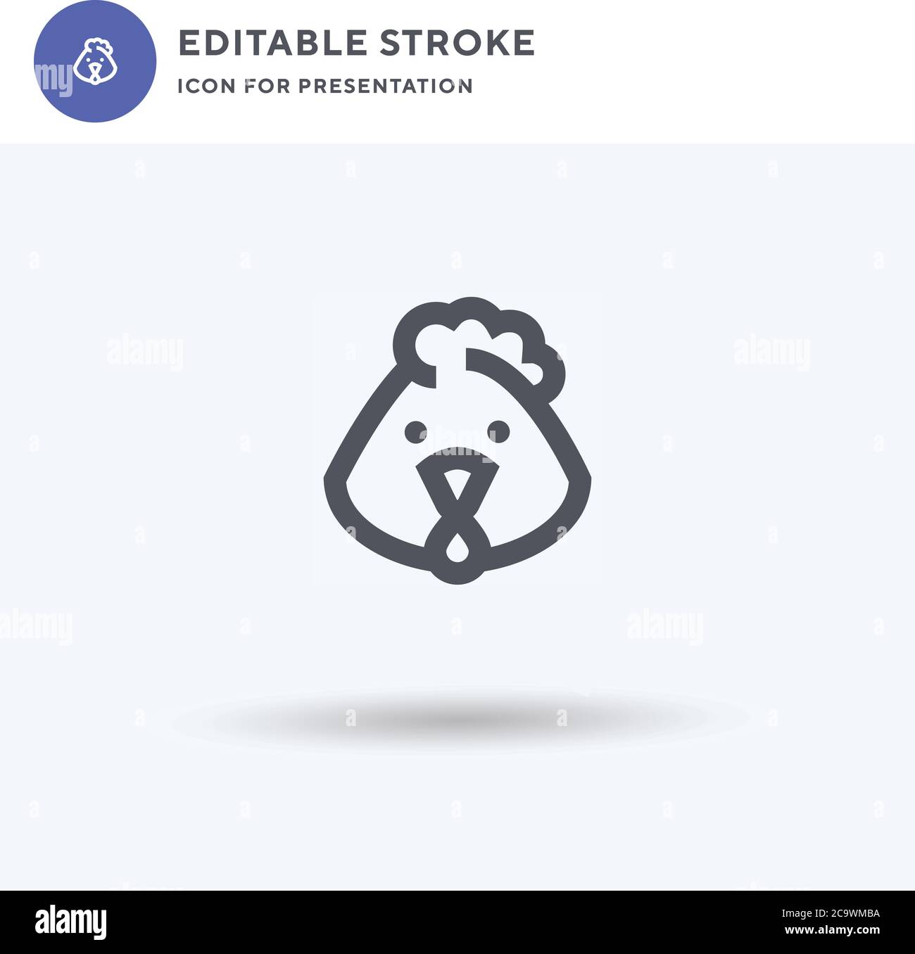 Chicken icon vector, filled flat sign, solid pictogram isolated on ...