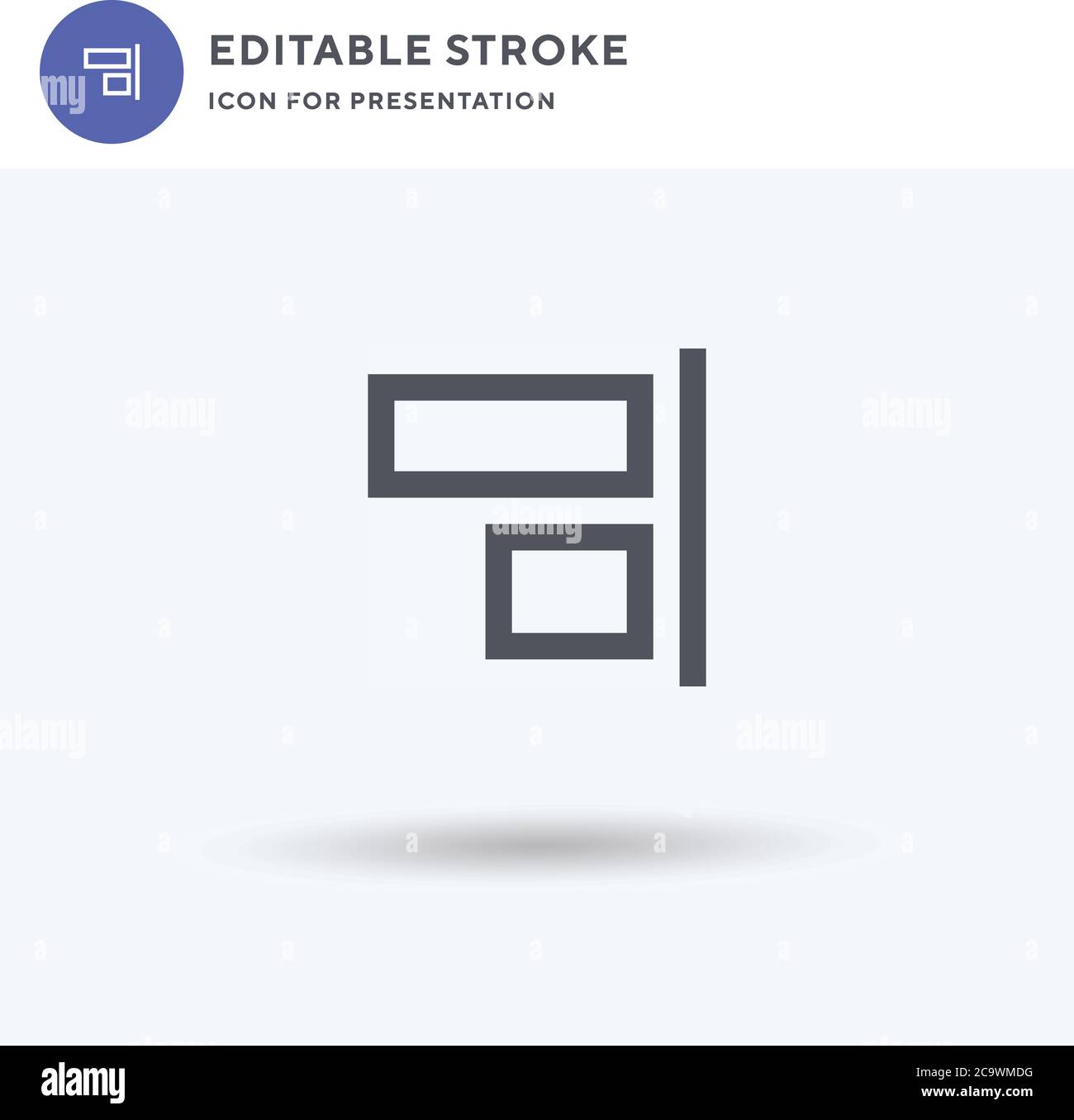 Alignment icon vector, filled flat sign, solid pictogram isolated on ...