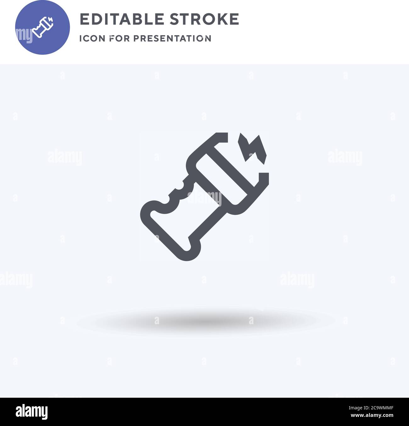 Stun Gun icon vector, filled flat sign, solid pictogram isolated on ...