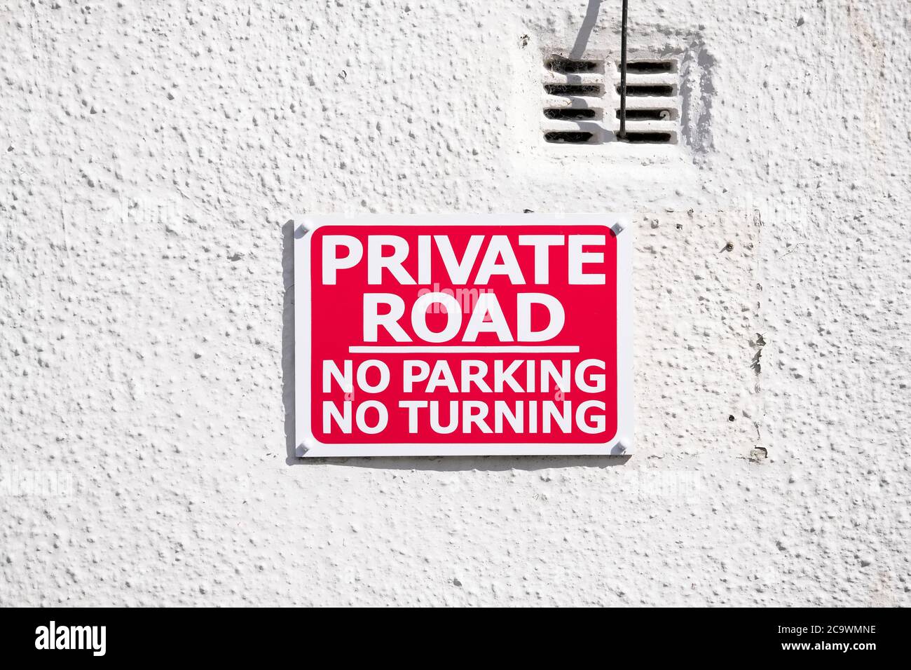 No parking private property car park no turning sign Stock Photo - Alamy