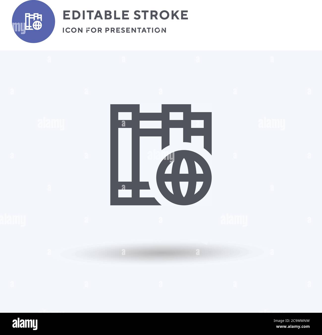 Library icon vector, filled flat sign, solid pictogram isolated on ...