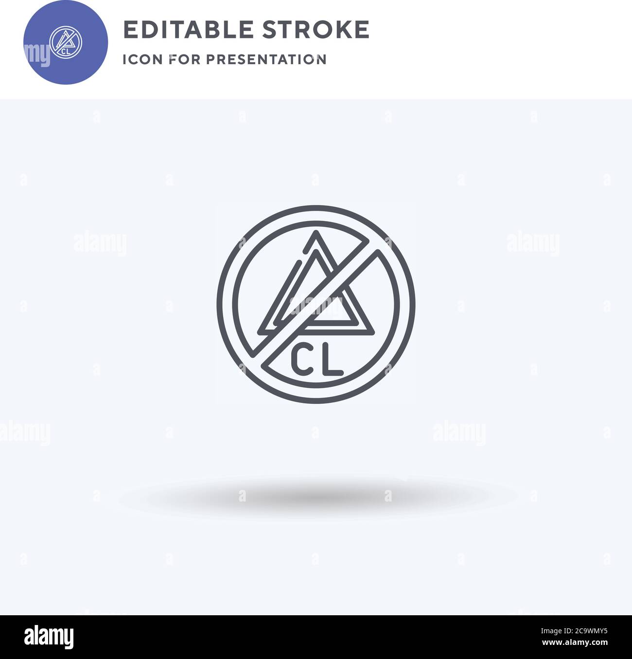 No Bleaching icon vector, filled flat sign, solid pictogram isolated on ...