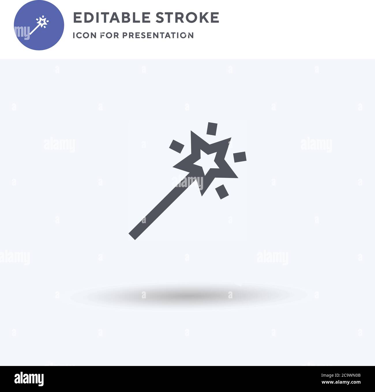 Magic Wand icon vector, filled flat sign, solid pictogram isolated on ...