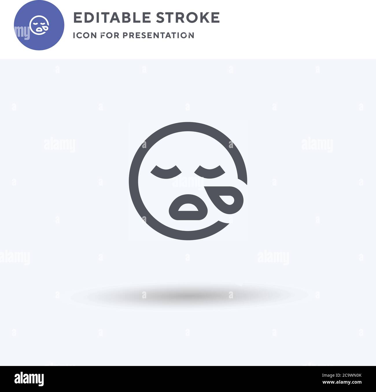 Sleepy icon vector, filled flat sign, solid pictogram isolated on white ...