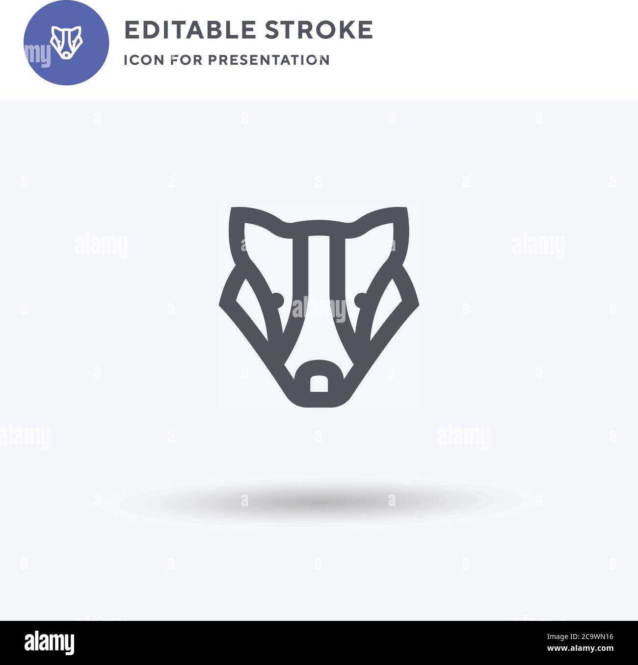 Badger icon vector, filled flat sign, solid pictogram isolated on white ...