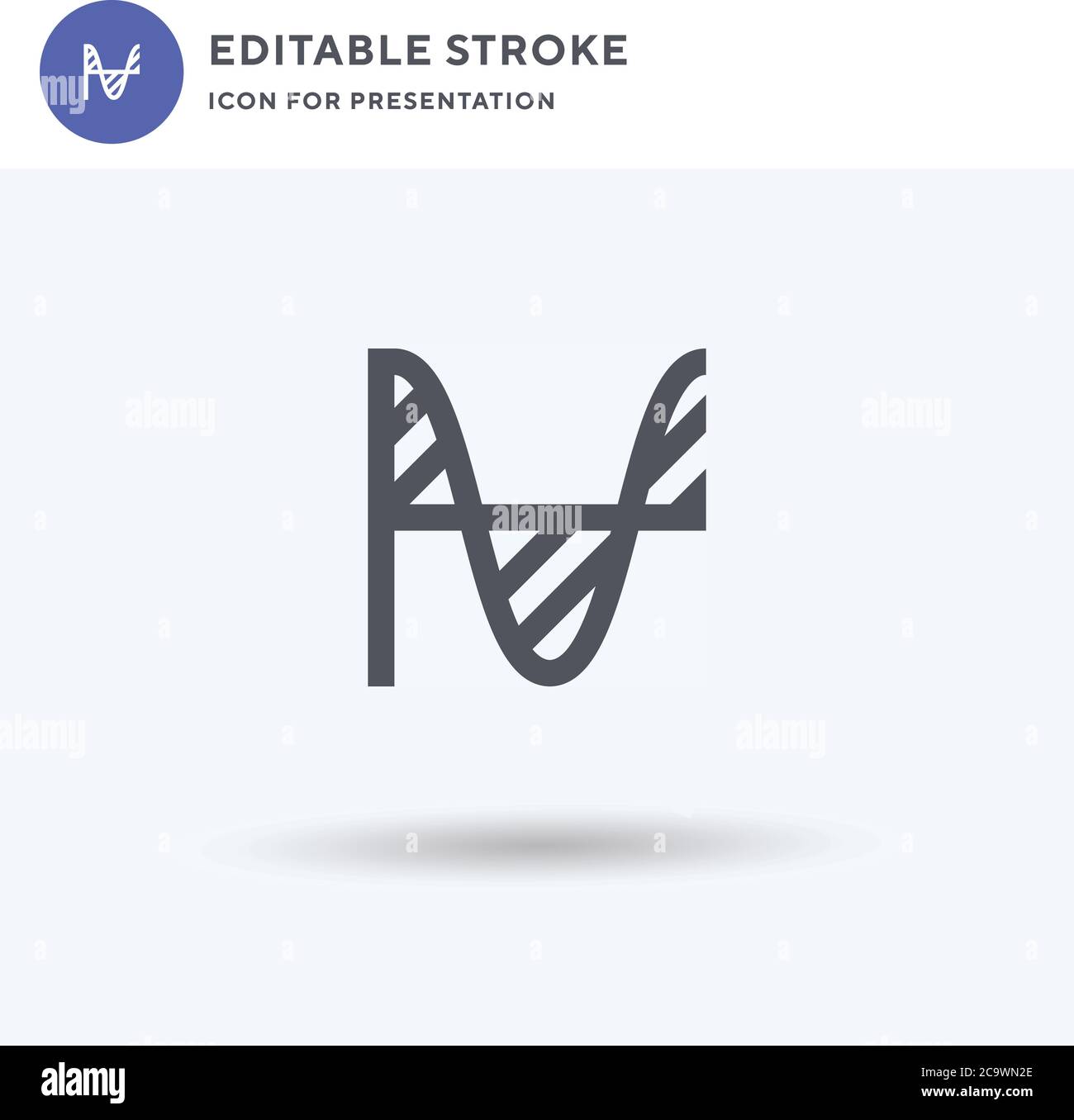 Cosine icon vector, filled flat sign, solid pictogram isolated on white ...