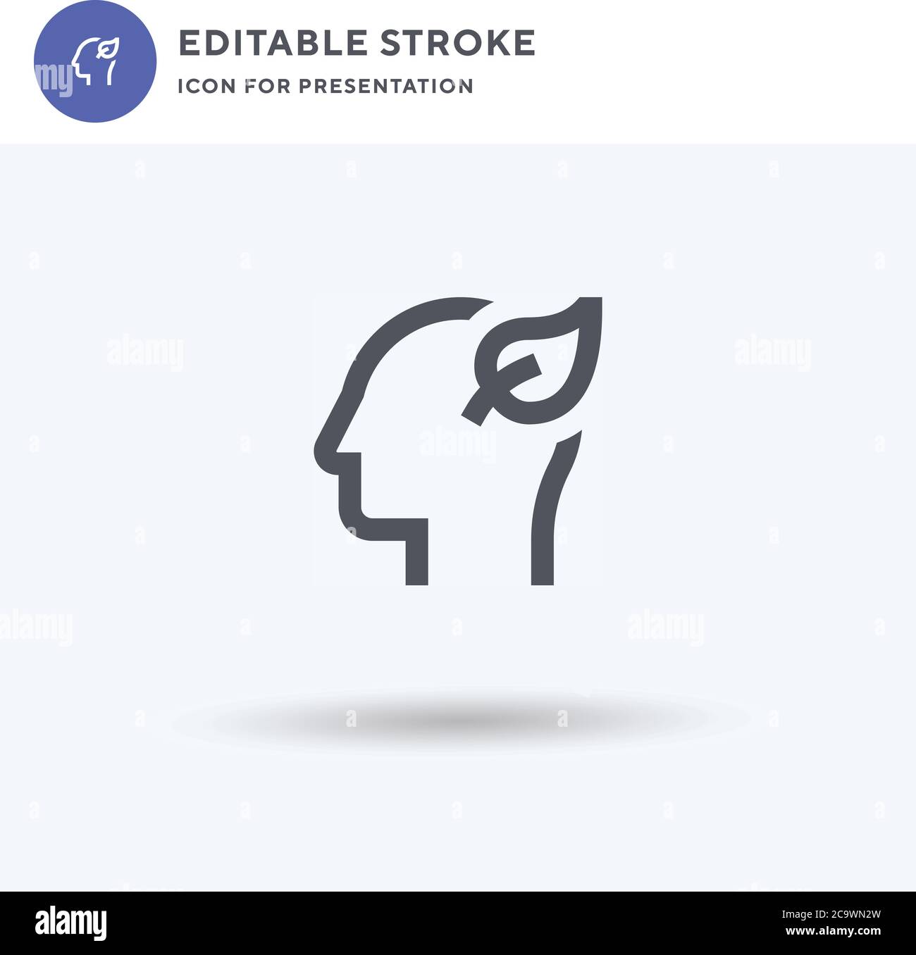 Thinking icon vector, filled flat sign, solid pictogram isolated on ...