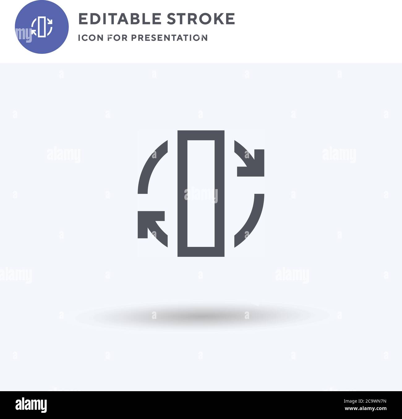 Rotate icon vector, filled flat sign, solid pictogram isolated on white ...