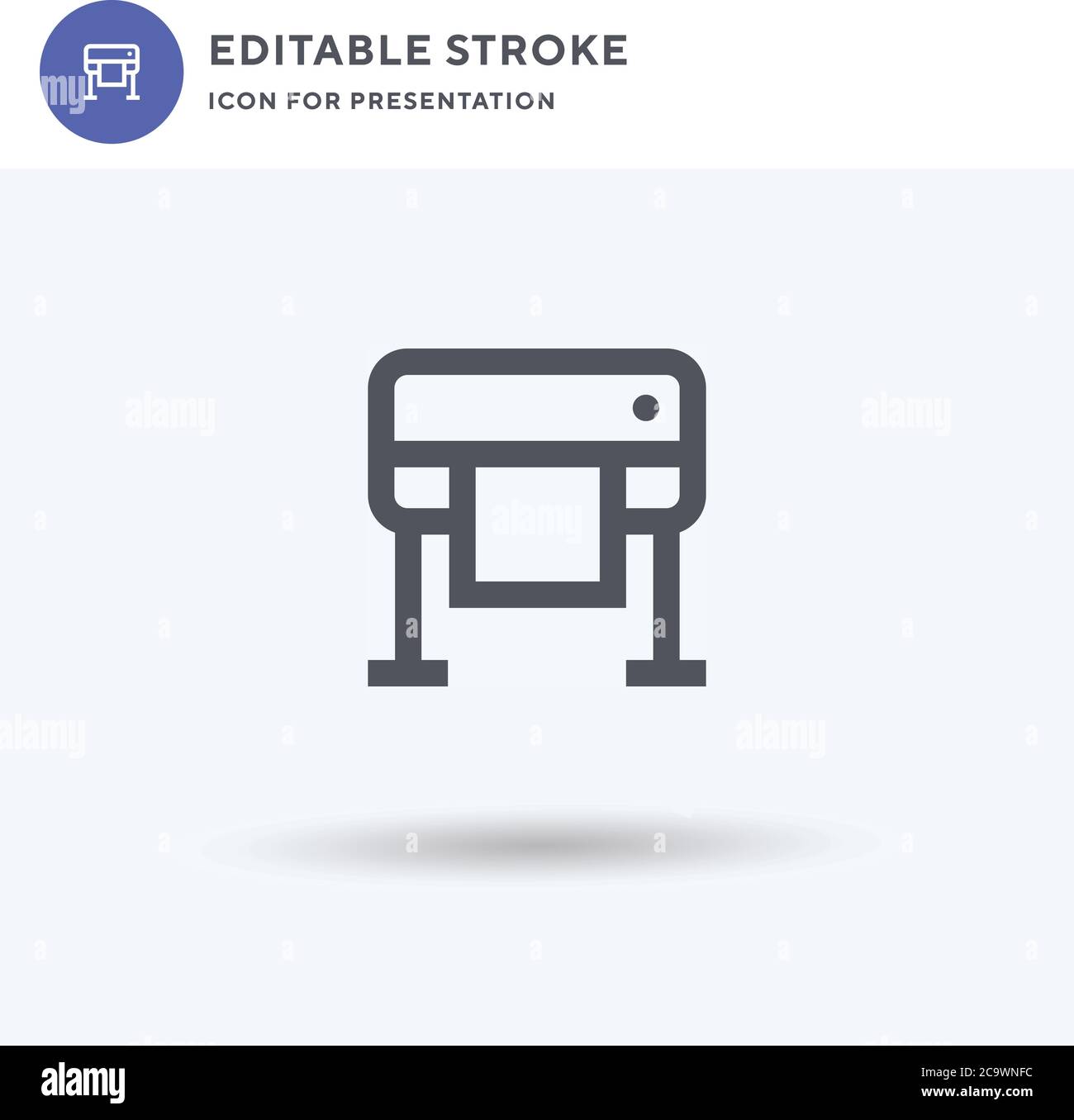 Plotter icon vector, filled flat sign, solid pictogram isolated on ...