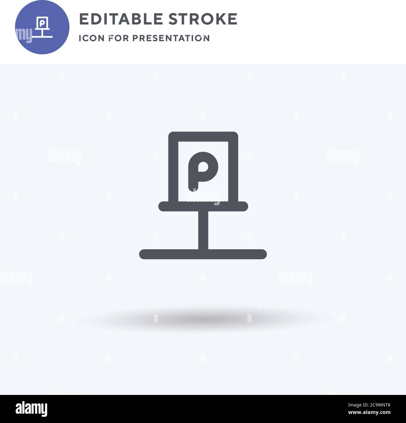 Parking Sign icon vector, filled flat sign, solid pictogram isolated on ...