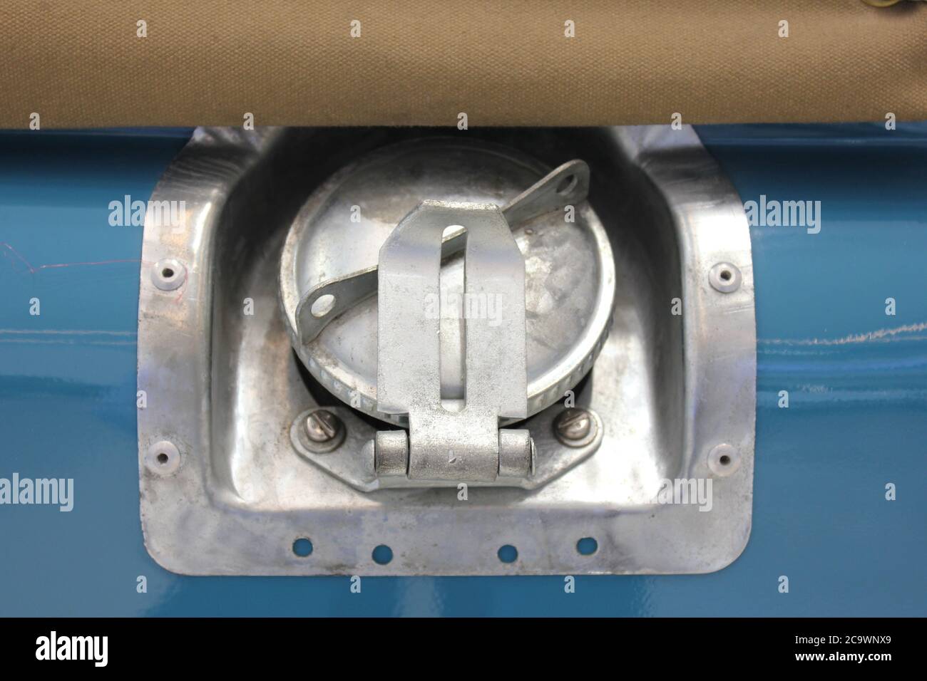 Legacy Land Rover Defender model exhibited in a Land Rover showroom ...