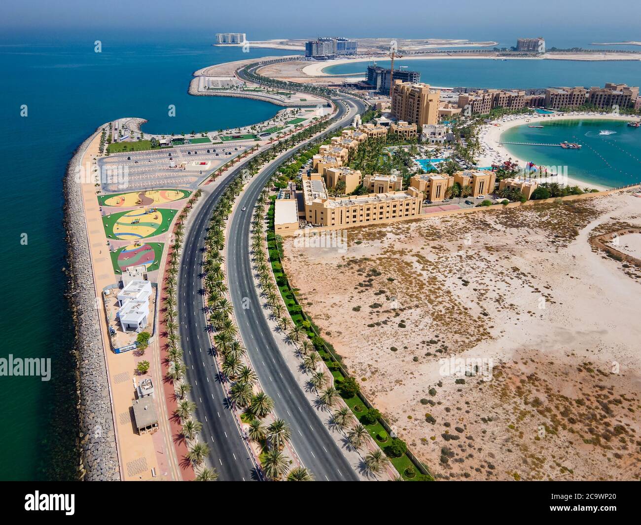 Marjan Island in emirate of Ras al Khaimah in the United Arab Emirates ...