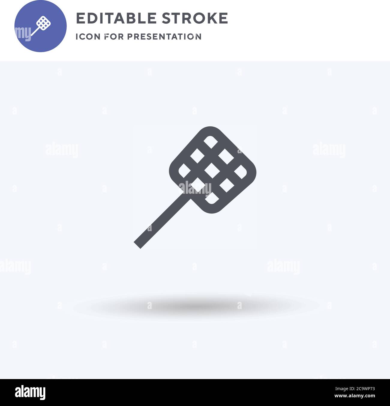 Fly Swatter icon vector, filled flat sign, solid pictogram isolated on white, logo illustration ...
