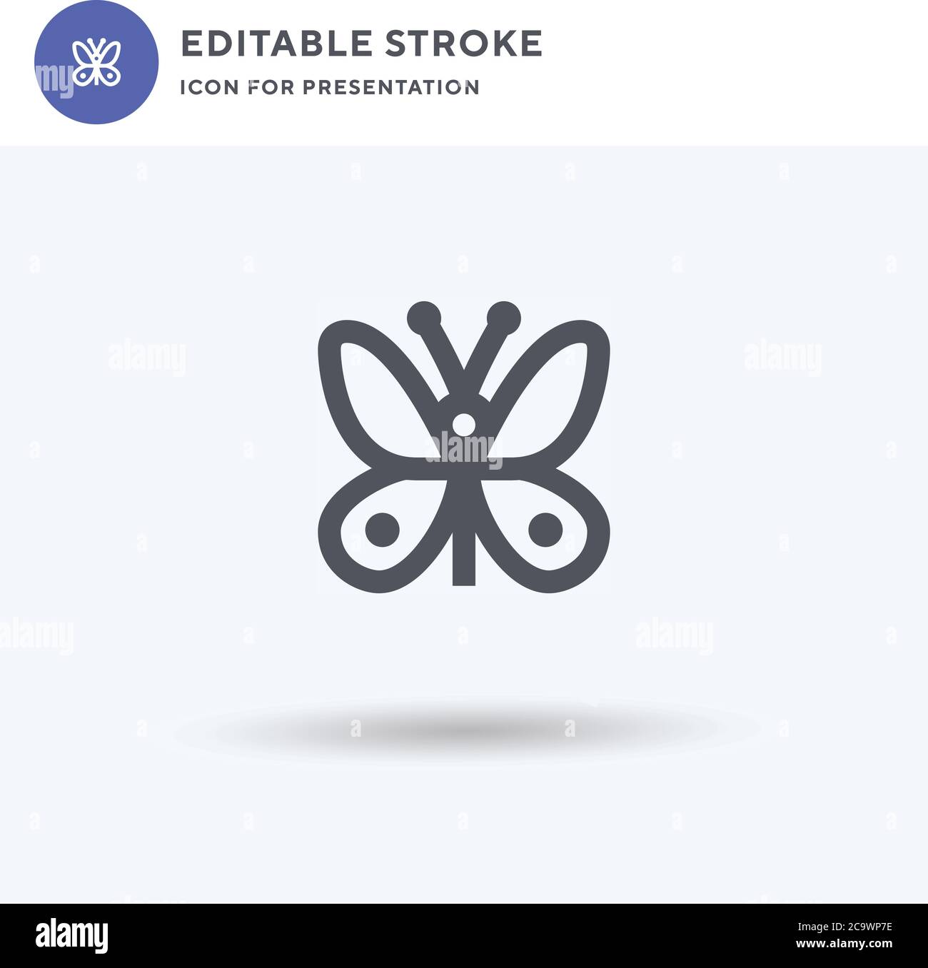 Butterfly icon vector, filled flat sign, solid pictogram isolated on ...