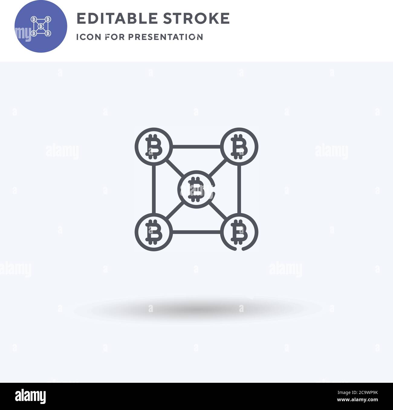 Blockchain icon vector, filled flat sign, solid pictogram isolated on ...