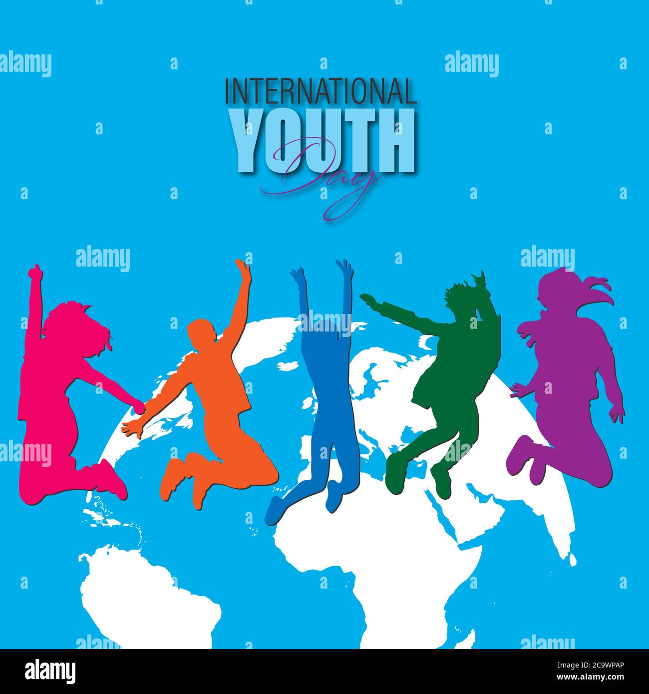 Vector Illustration of International Youth Day 12th August. Abstract ...