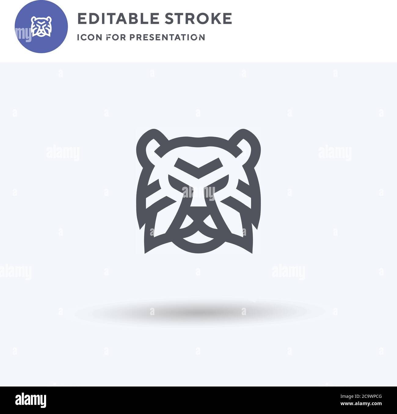 Tiger icon vector, filled flat sign, solid pictogram isolated on white ...