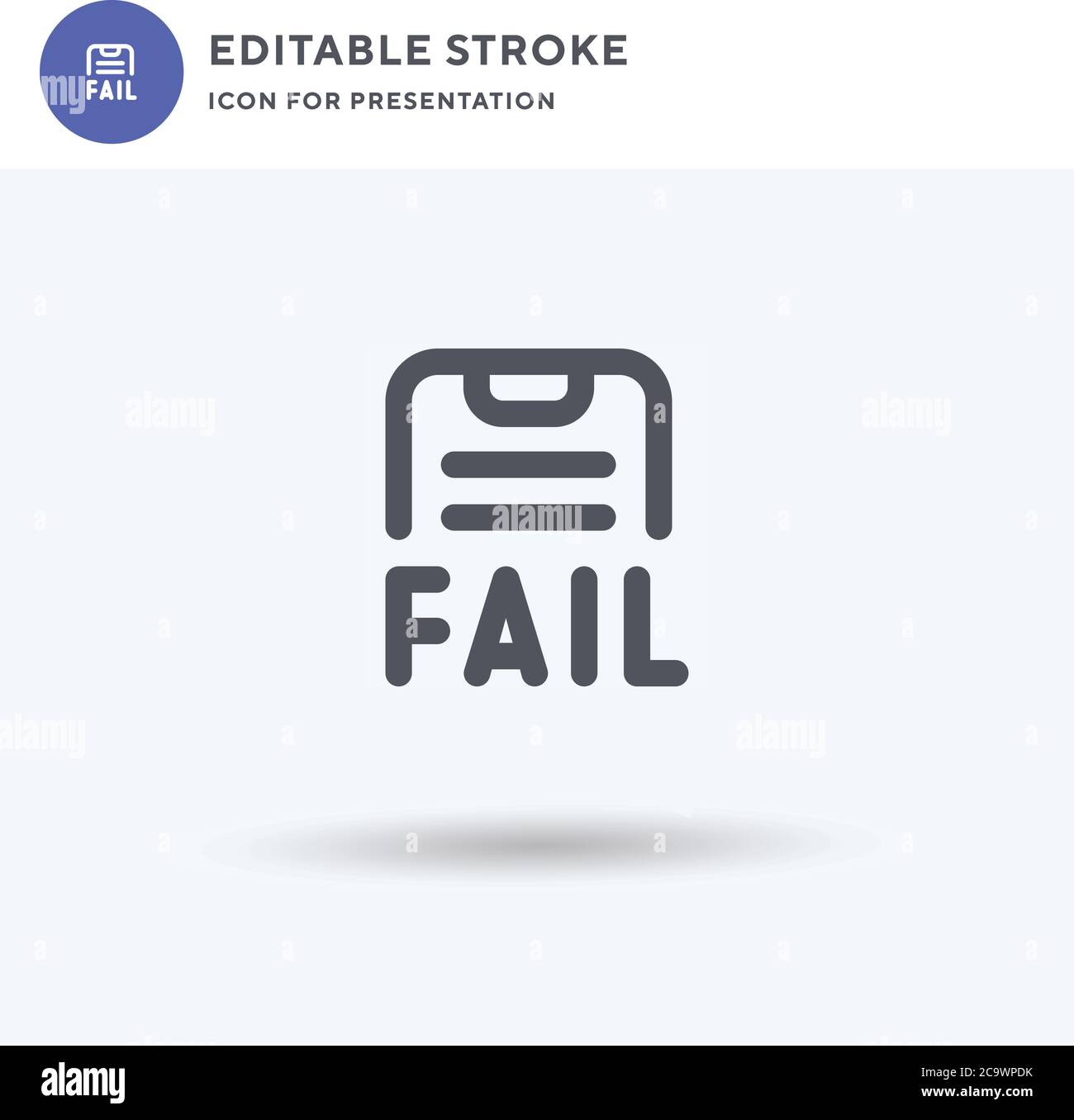Fail icon vector, filled flat sign, solid pictogram isolated on white ...