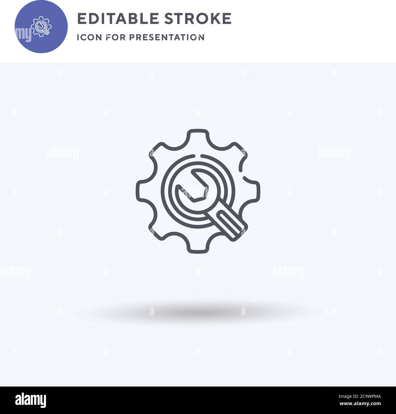 Settings icon vector, filled flat sign, solid pictogram isolated on ...