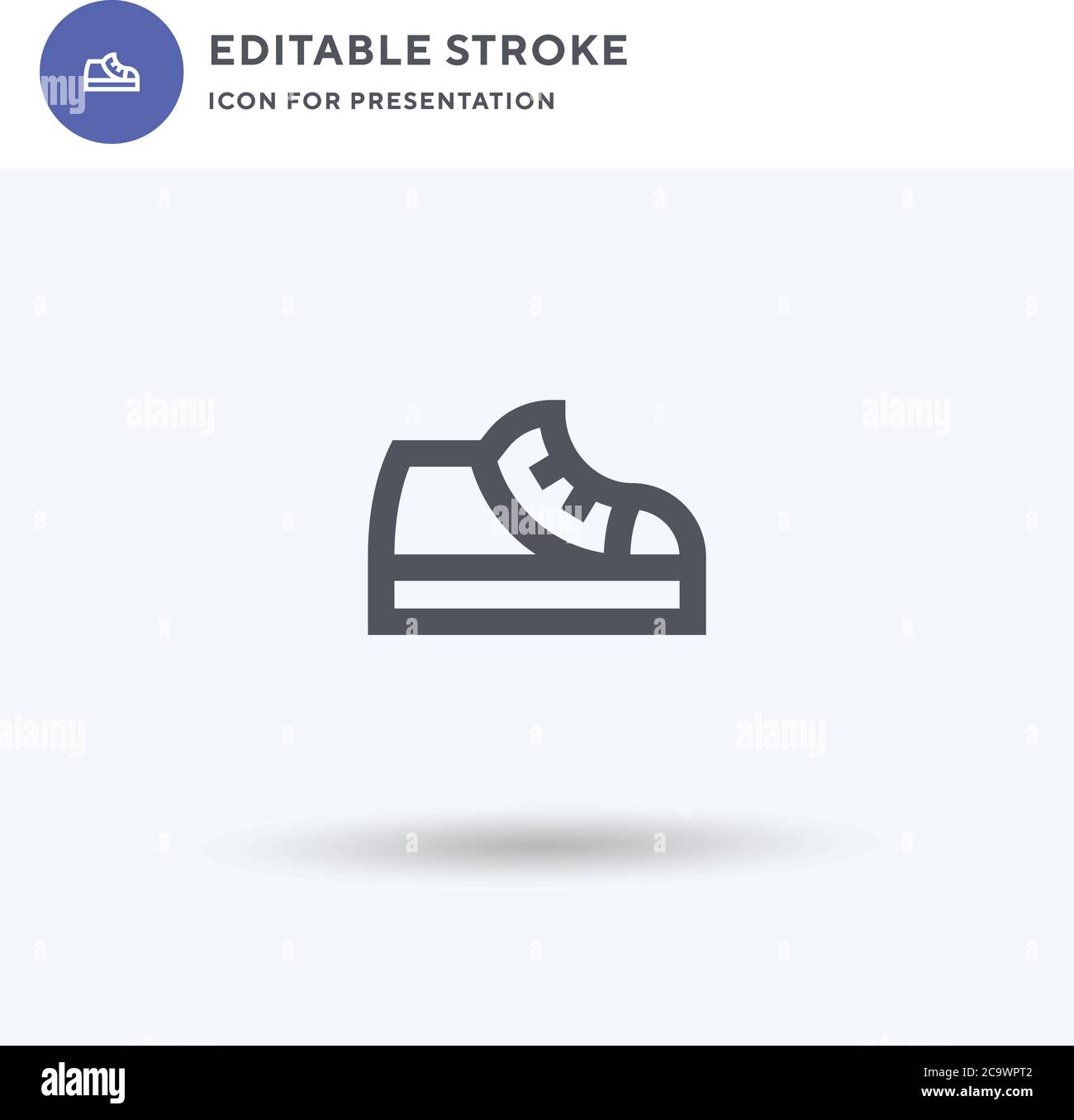 Shoe icon vector, filled flat sign, solid pictogram isolated on white ...