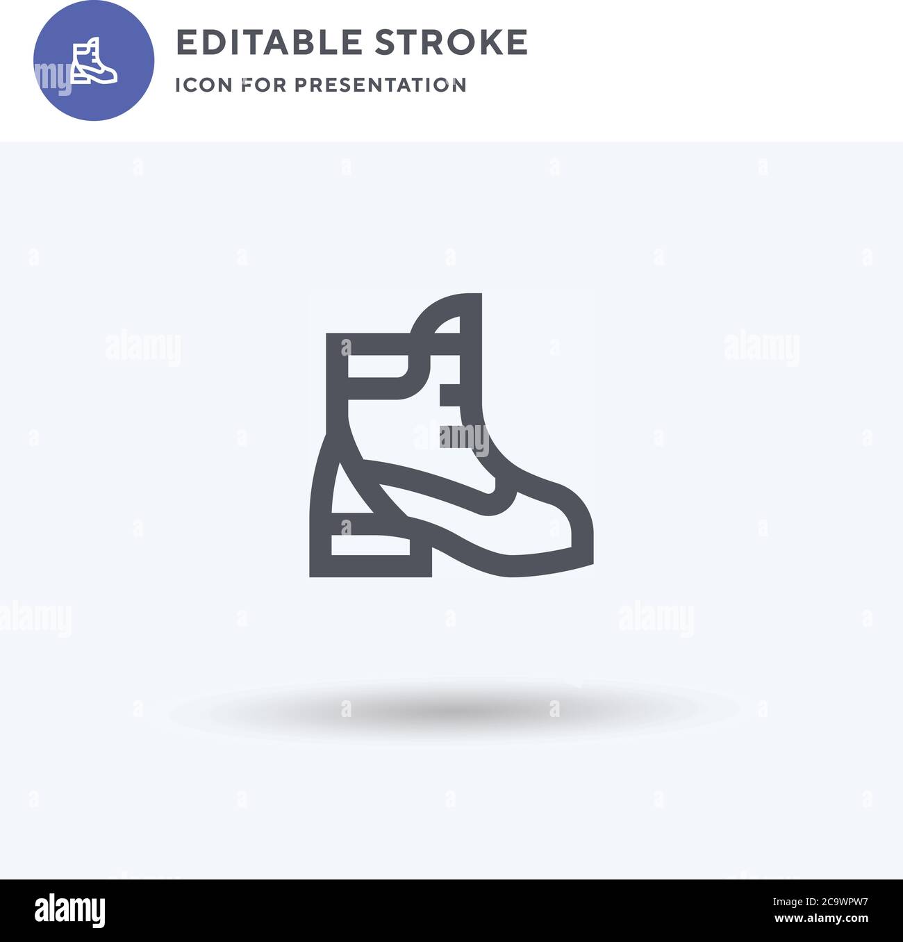 Boot icon vector, filled flat sign, solid pictogram isolated on white ...