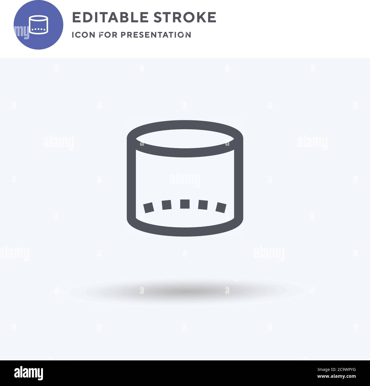 Cylinder icon vector, filled flat sign, solid pictogram isolated on ...