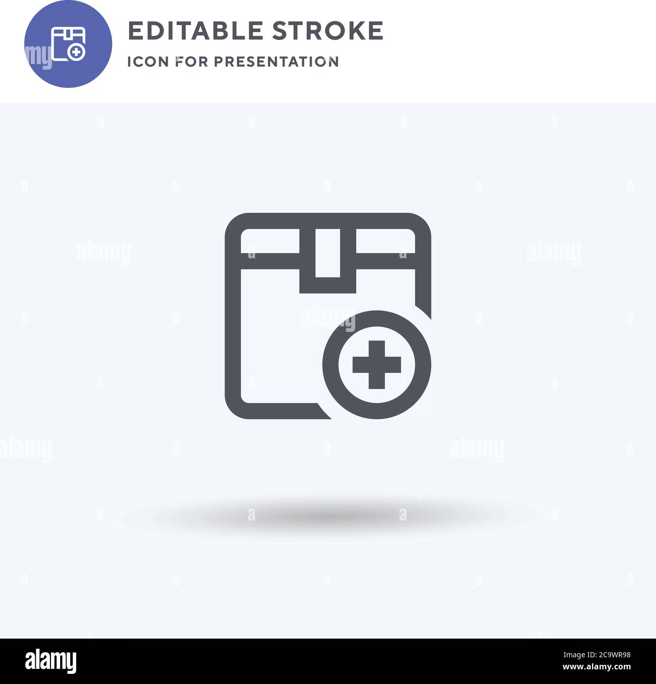 Add Product icon vector, filled flat sign, solid pictogram isolated on ...